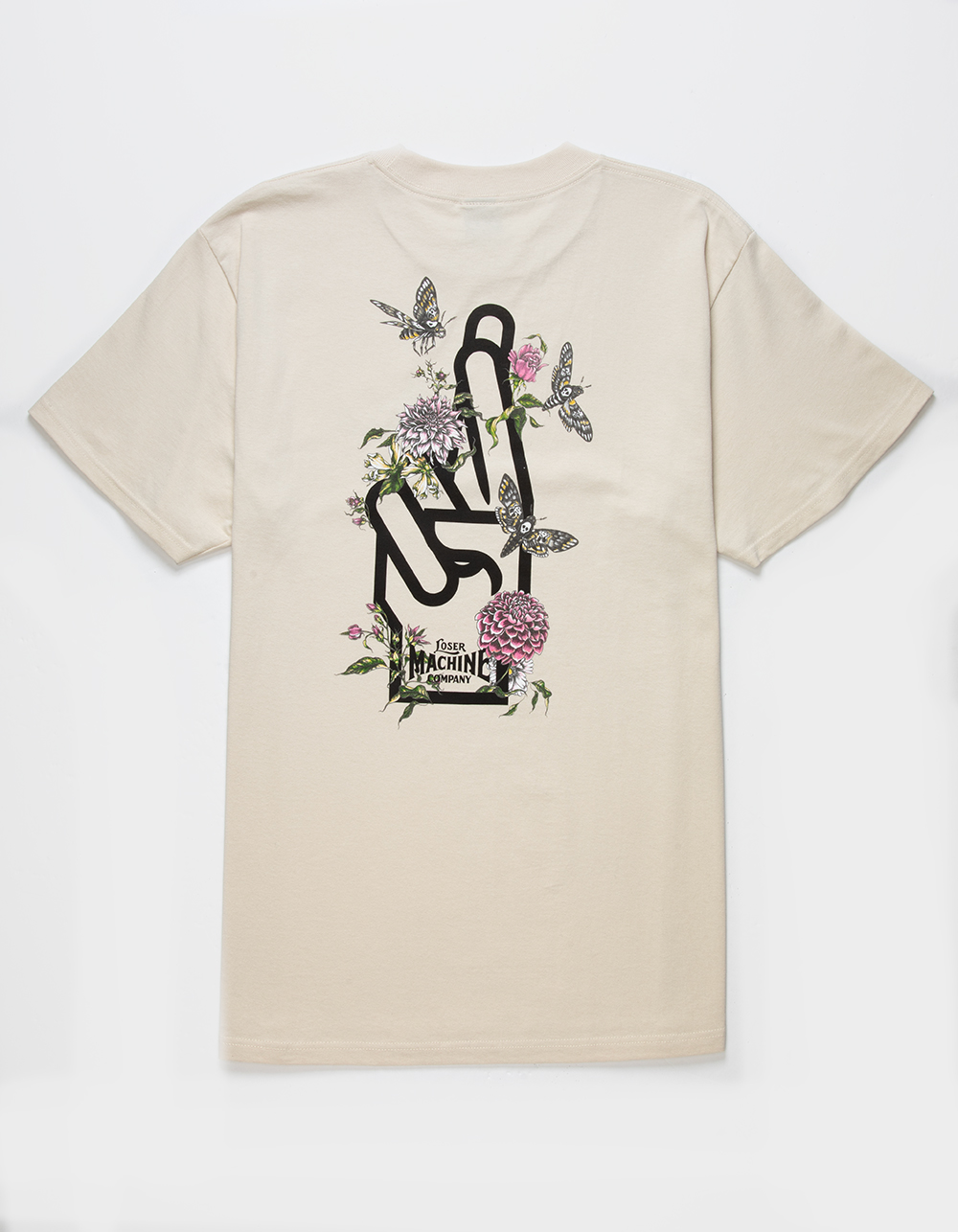 LOSER MACHINE Good Luck Death Moth Mens Tee - CREAM | Tillys