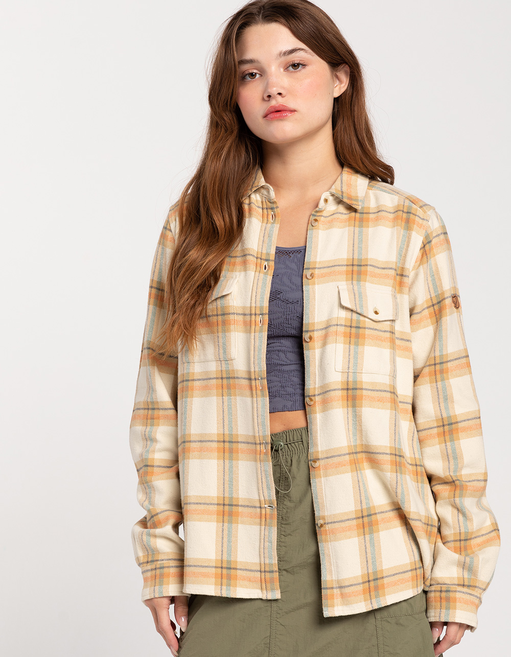 FJALLRAVEN Övik Womens Flannel - Cream Combo | Tillys