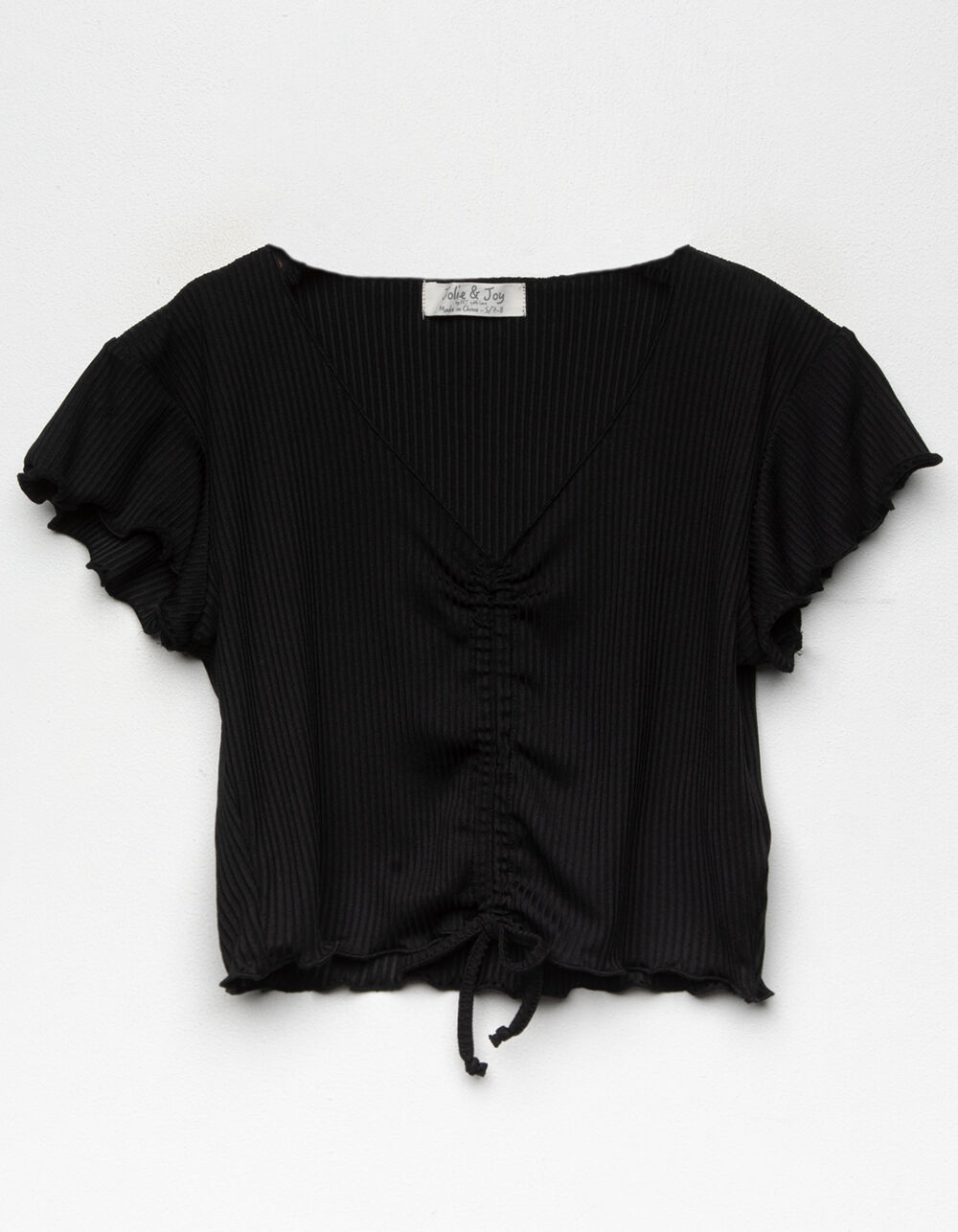 JOLIE & JOY Front Cinch Girls Tee - BLACK | Tillys