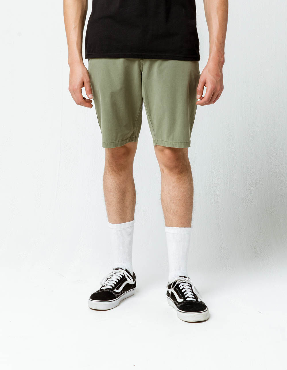 VALOR Pigment Dyed Olive Mens Hybrid Shorts - OLIVE | Tillys