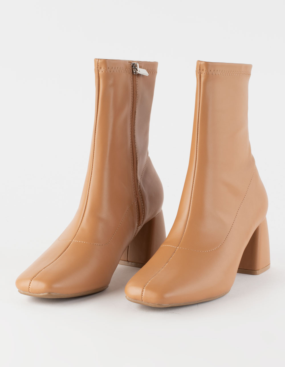 DELICIOUS Square Toe Womens Ankle Booties - CAMEL | Tillys