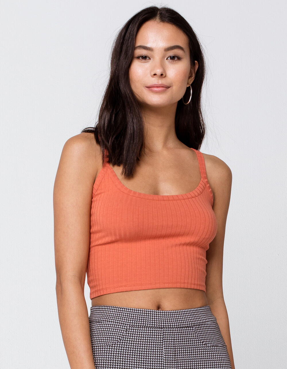 HEART & HIPS Ribbed Crop Womens Rust Cami - RUST | Tillys