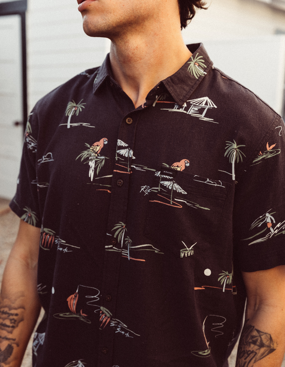 RIP CURL Party Pack Mens Woven Shirt - BLACK | Tillys