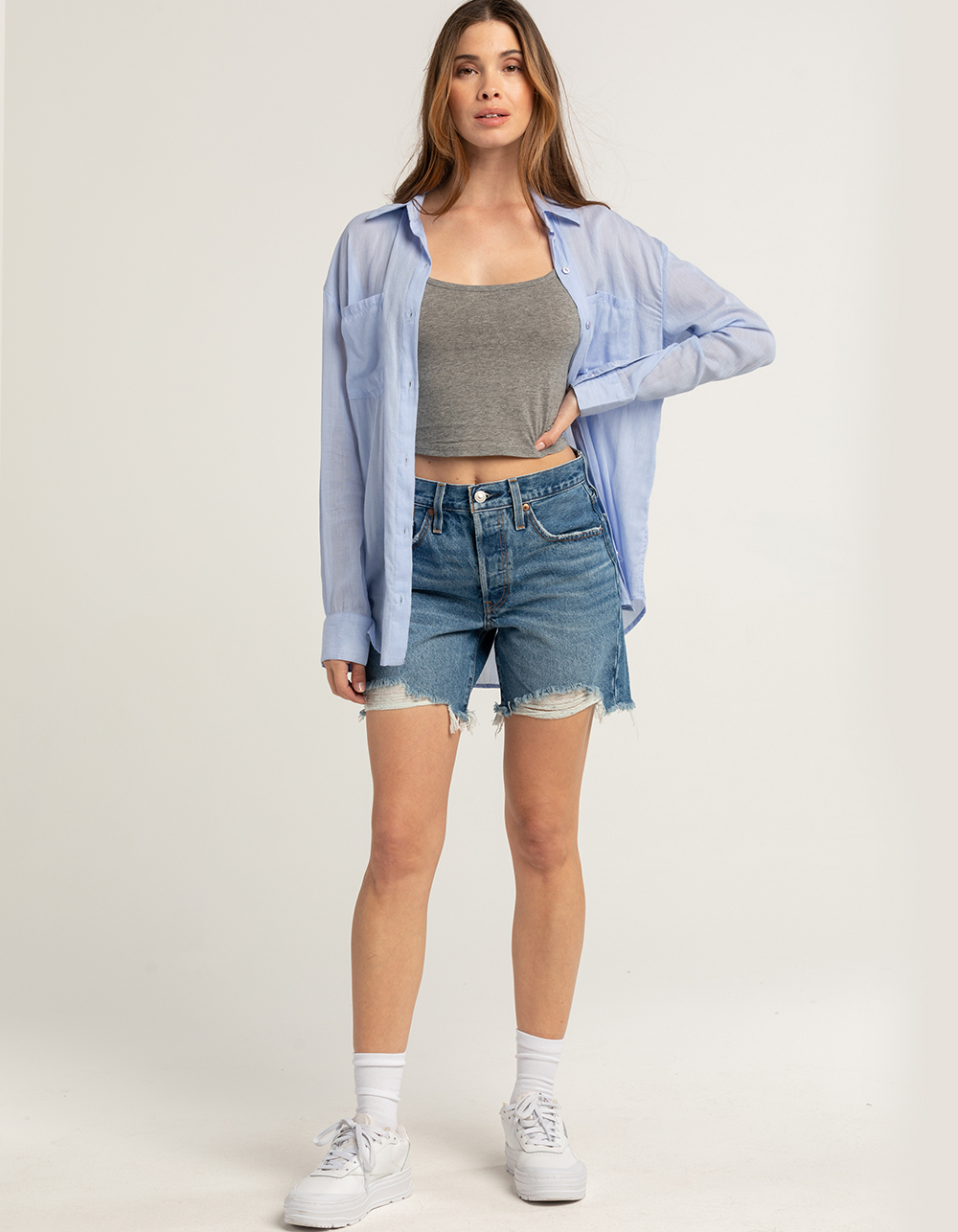 LEVI'S 501 Mid Thigh Womens Denim Shorts - Well Sure - MEDIUM ...