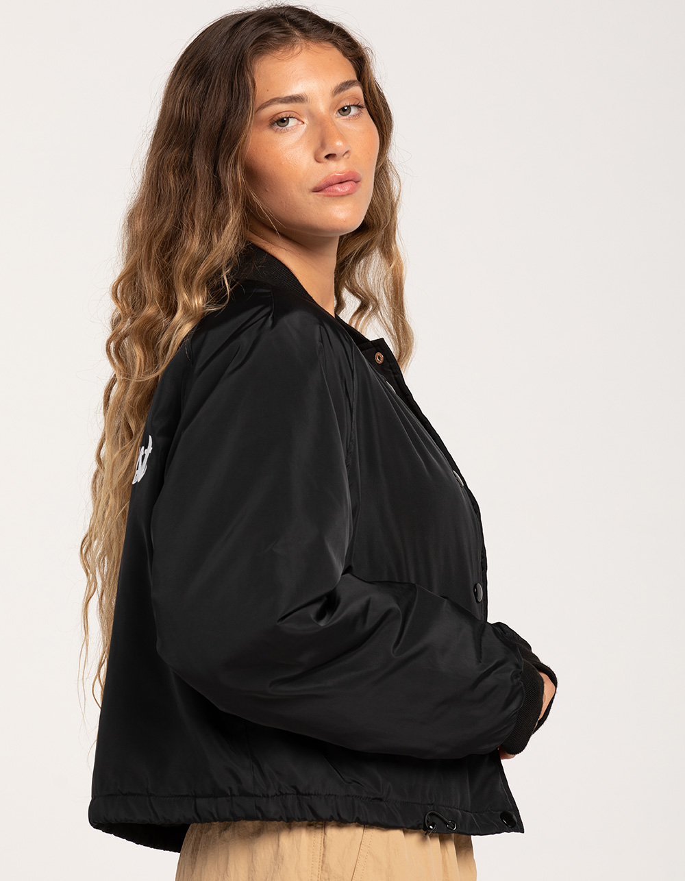 FULL TILT Clean Lined Womens Coach Jacket - BLACK | Tillys