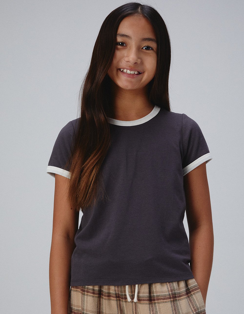 FULL TILT Essentials Girls Ringer Tee - BLACK COMBO | Tillys