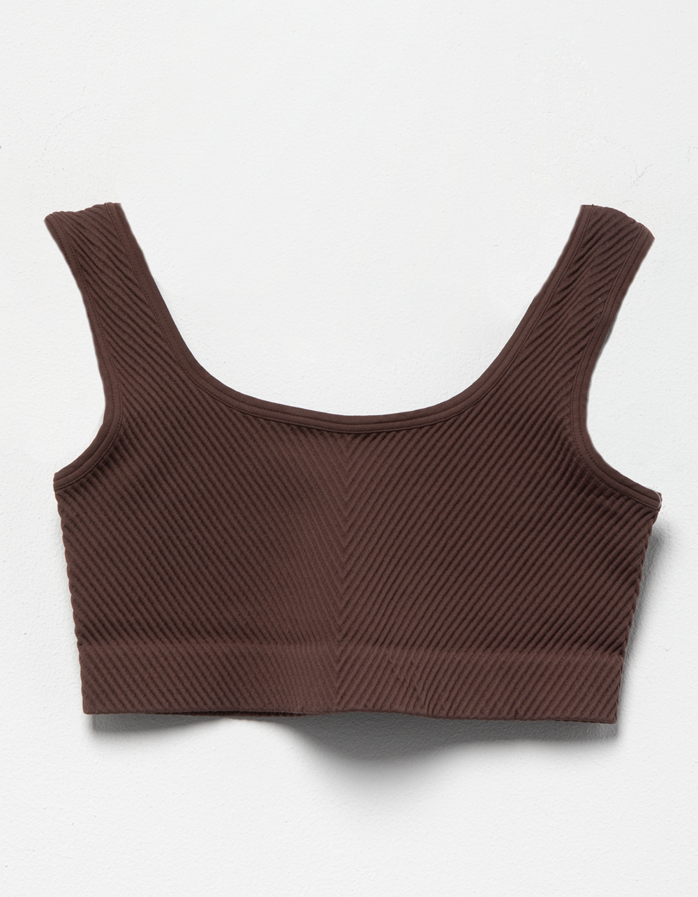 WHITE FAWN Chevron Girls Crop Bralette - DARK BROWN | Tillys