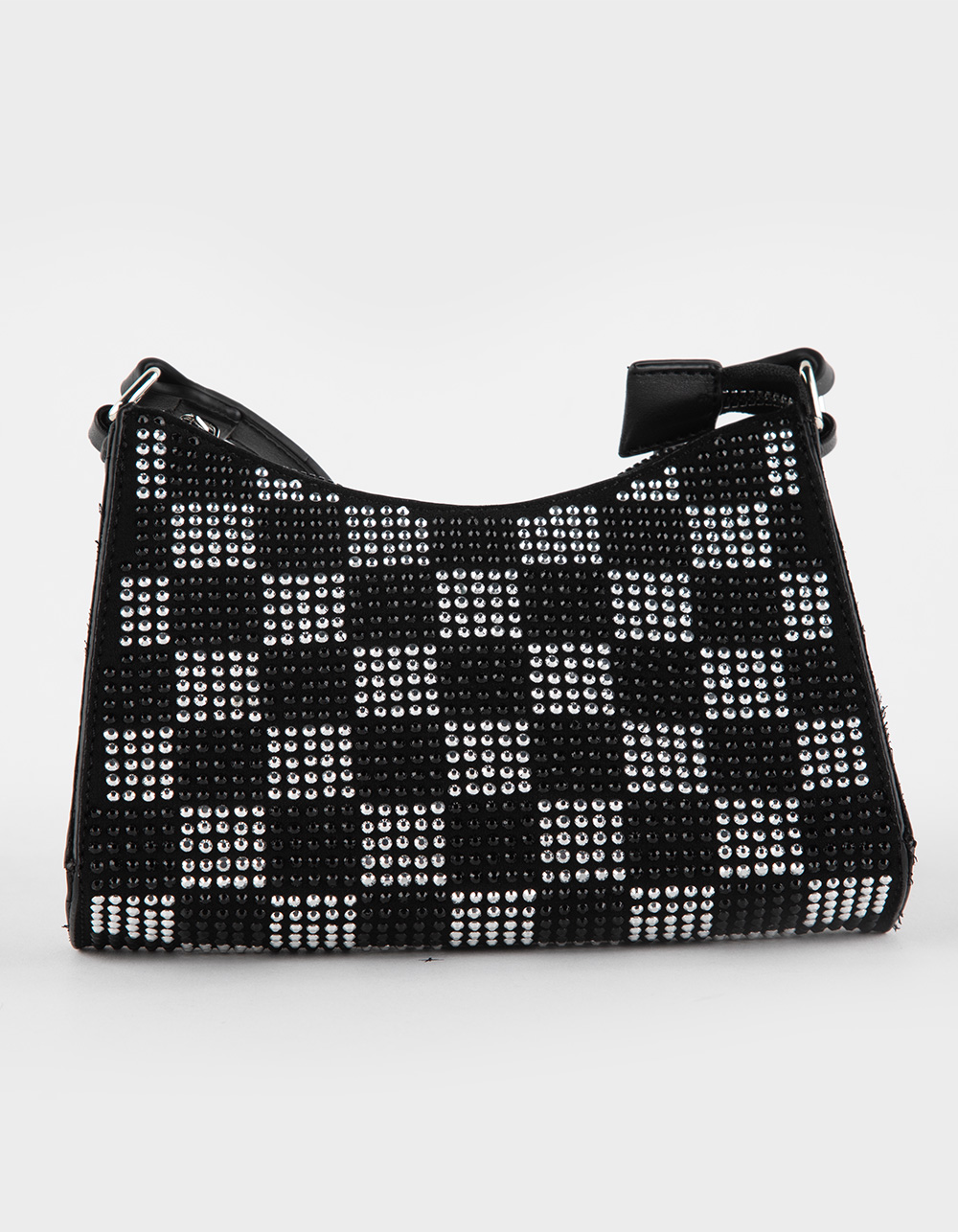 Rhinestone Checkered Shoulder Bag - BLK/SILVER | Tillys