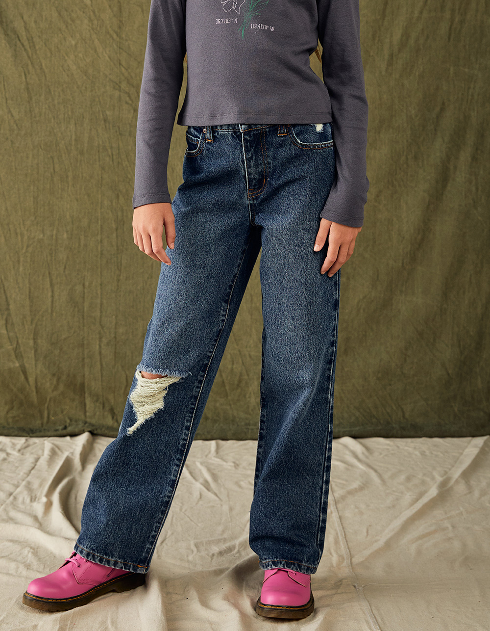 RSQ Girls High Rise Wide Leg Jeans - Dark Wash | Tillys
