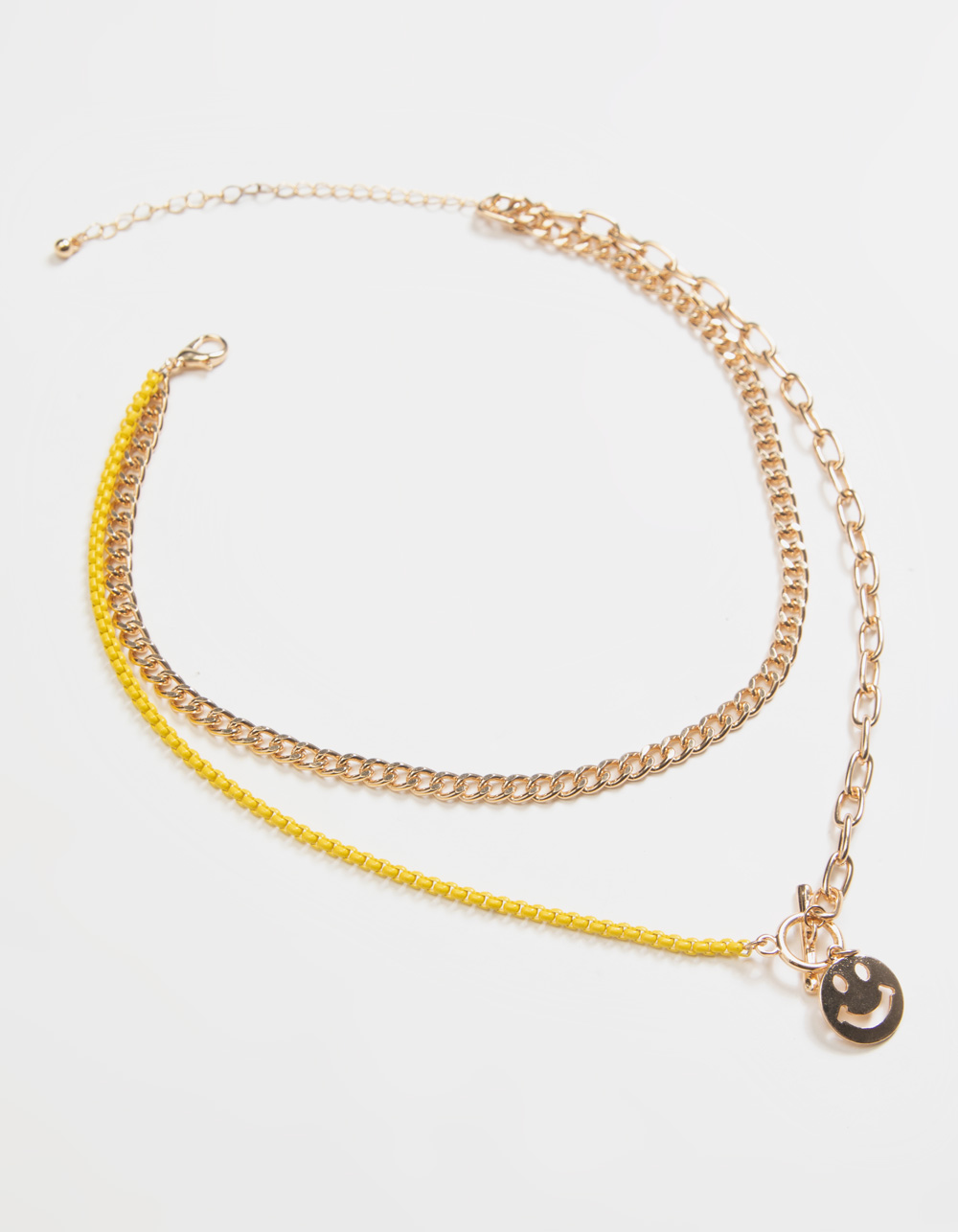 FULL TILT Colored Chain Smile Necklace - GOLD | Tillys