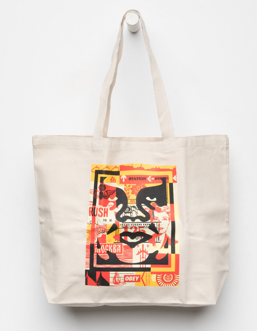 OBEY 3 Face Collage Tote Bag - NATUR | Tillys