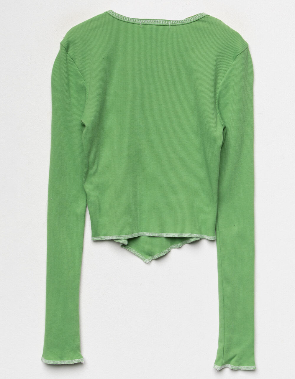 FULL TILT Exposed Seam Girls Hanky Top - GREEN | Tillys