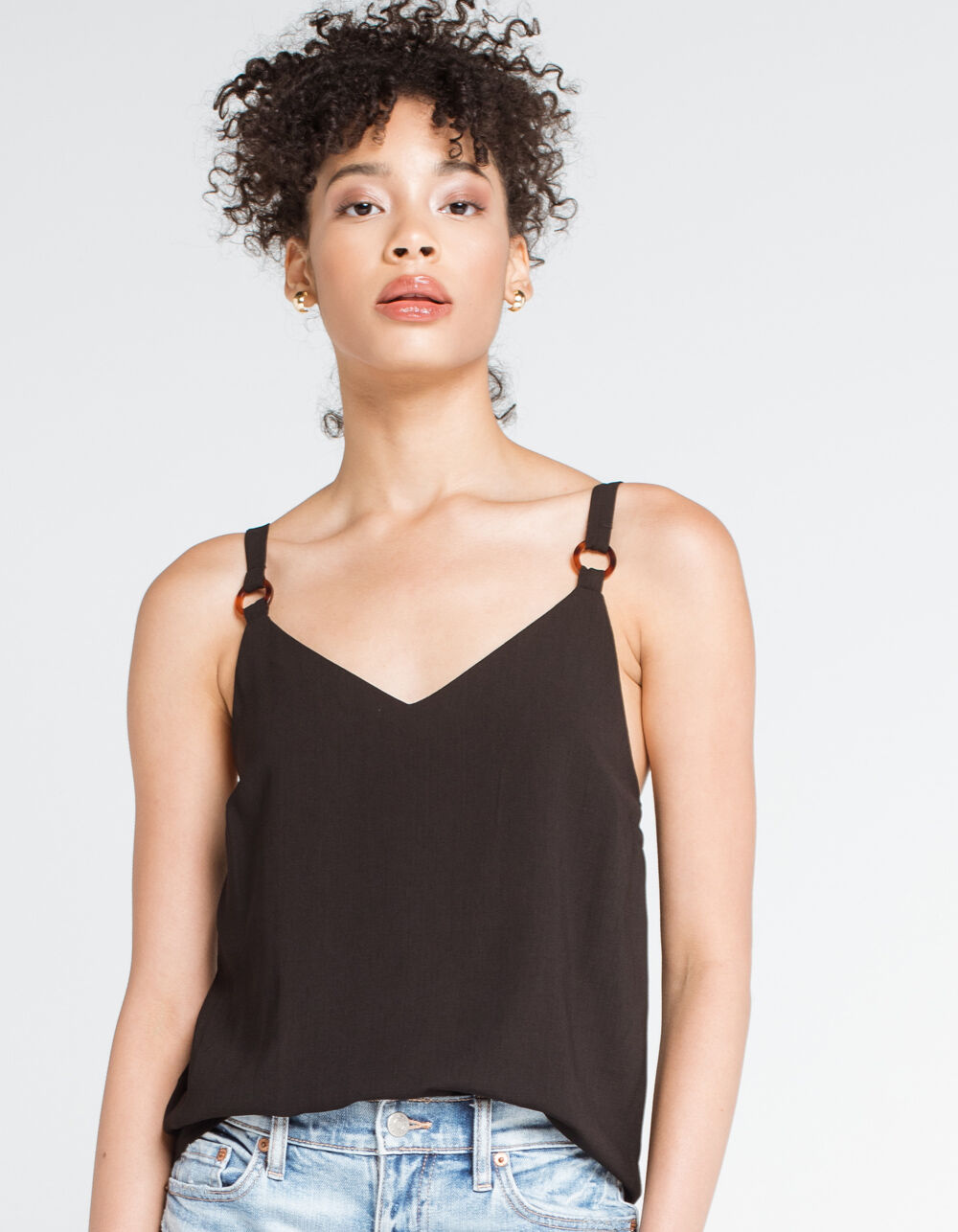 MINE Woven Ring Womens Top - BLACK | Tillys