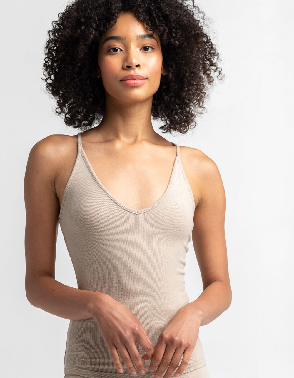 NIA Womens Deep V Tank - TAUPE | Tillys