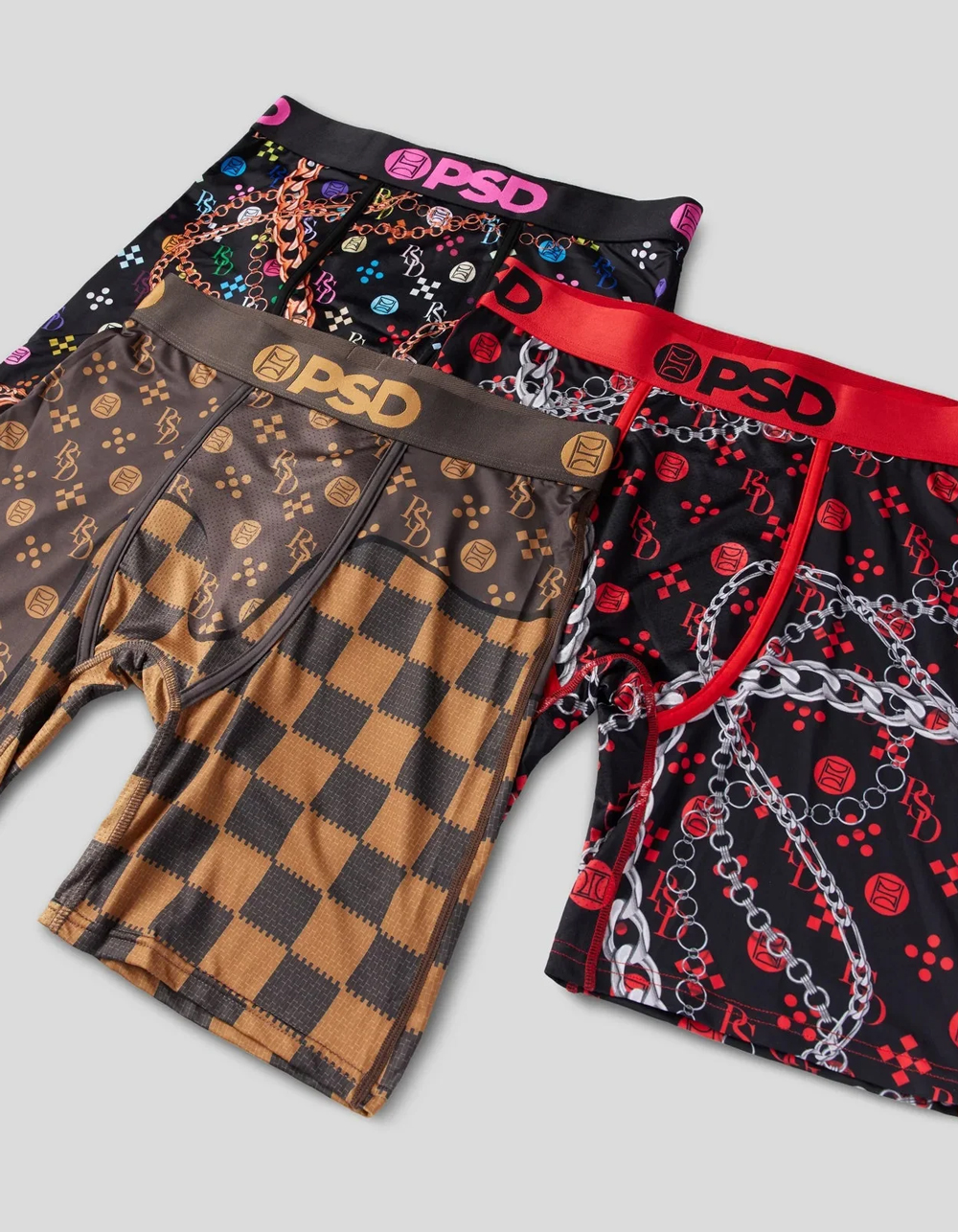 PSD Monogram Luxe 3 Pack Mens Boxer Briefs - MULTI | Tillys
