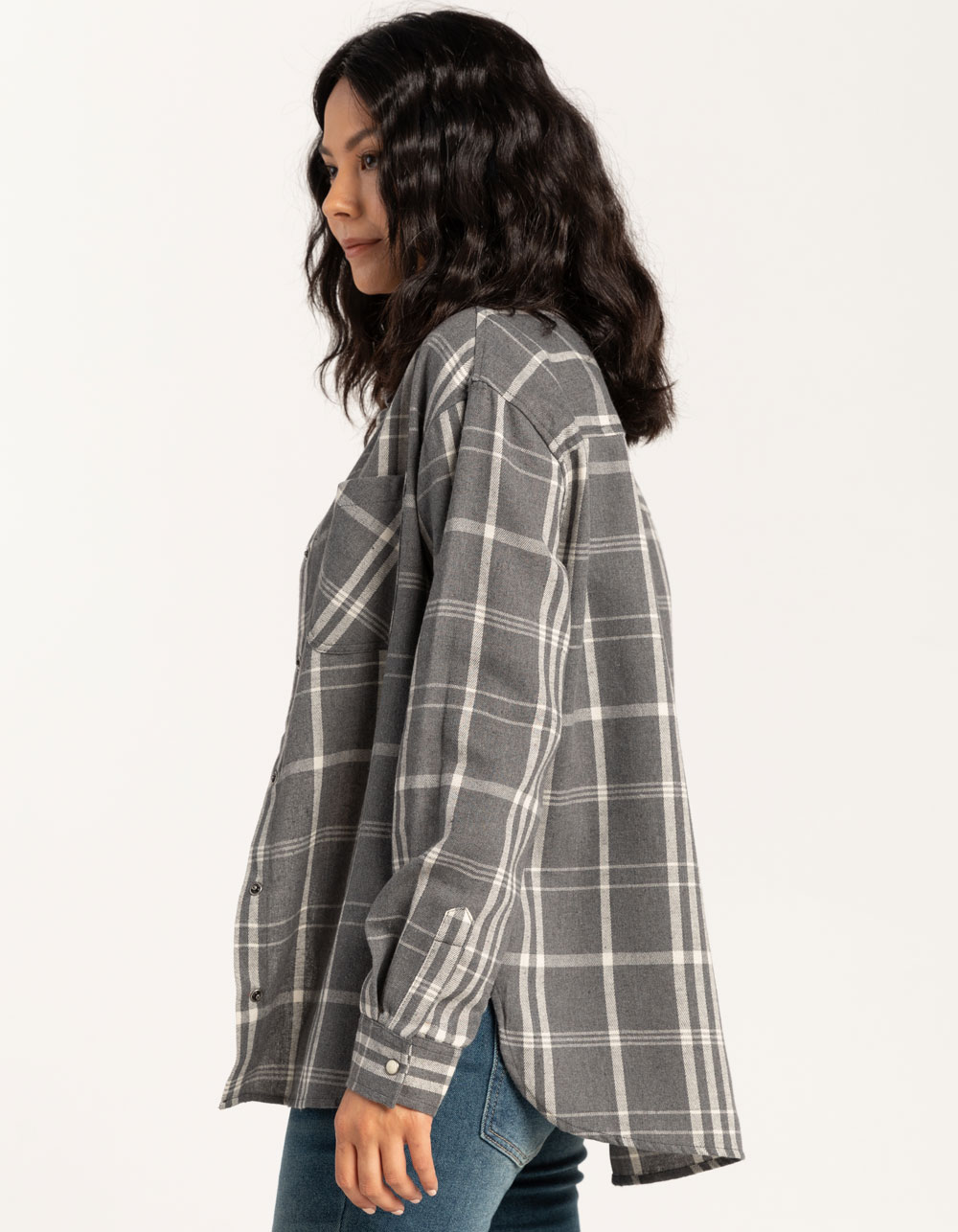 RSQ Womens Basic Flannel - CHARCOAL | Tillys
