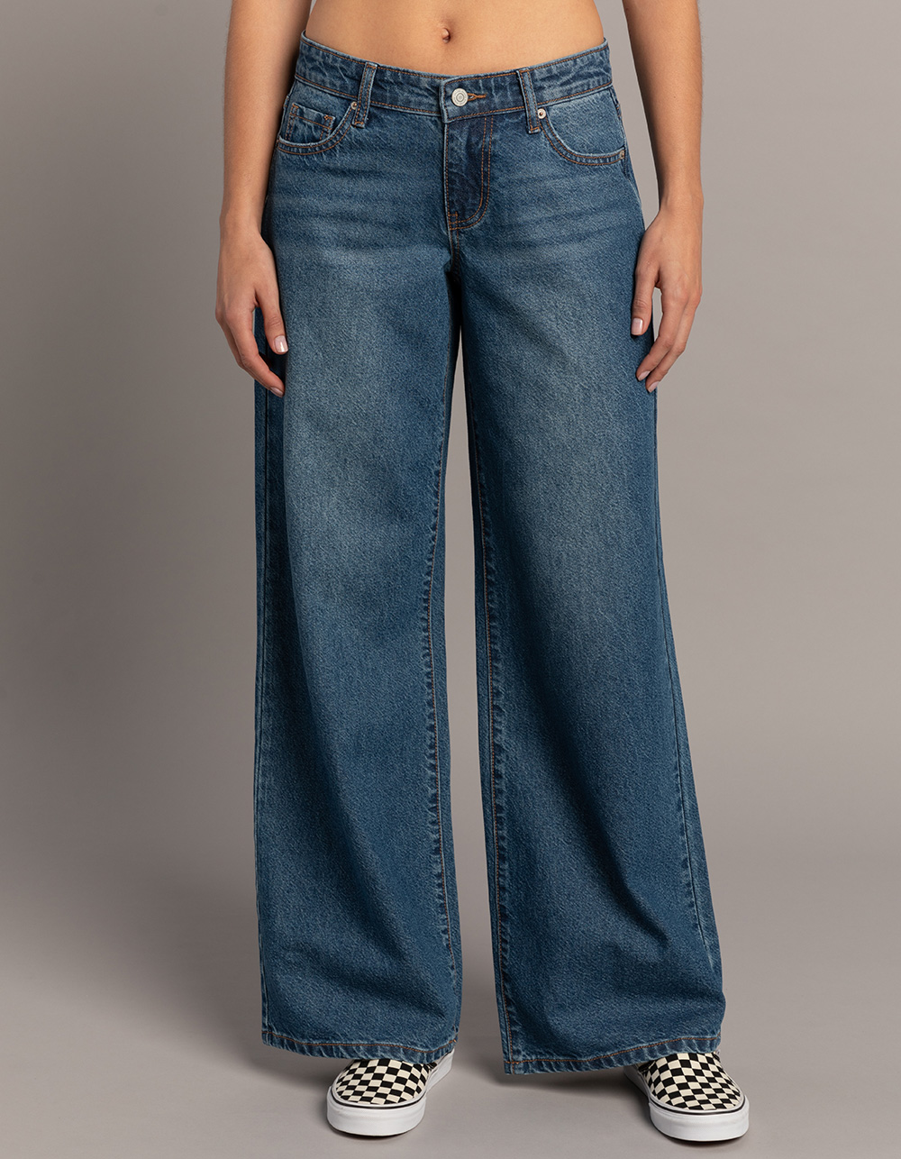 RSQ Womens Low Rise Wide Leg Jeans - MEDIUM WASH | Tillys