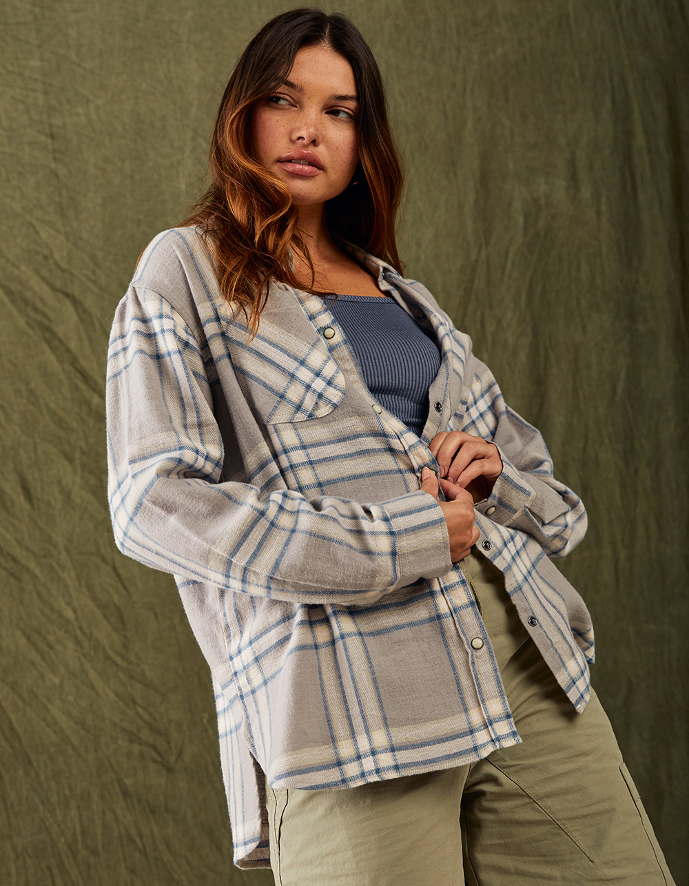 RSQ Womens Basic Flannel - GRAY COMBO | Tillys
