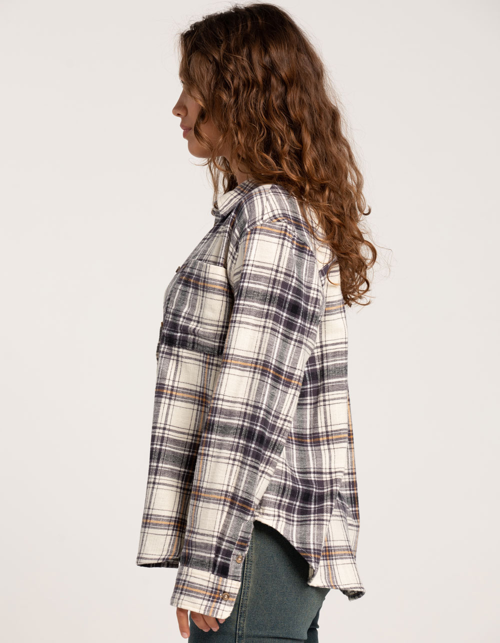 LOVE TREE Plaid Womens Boyfriend Flannel - BLACK | Tillys