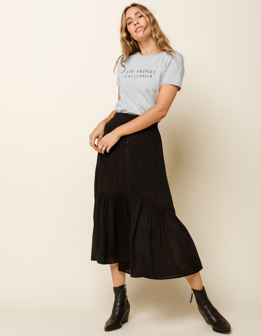 WEST OF MELROSE Frill Seeker Ruffle Maxi Skirt - BLACK | Tillys