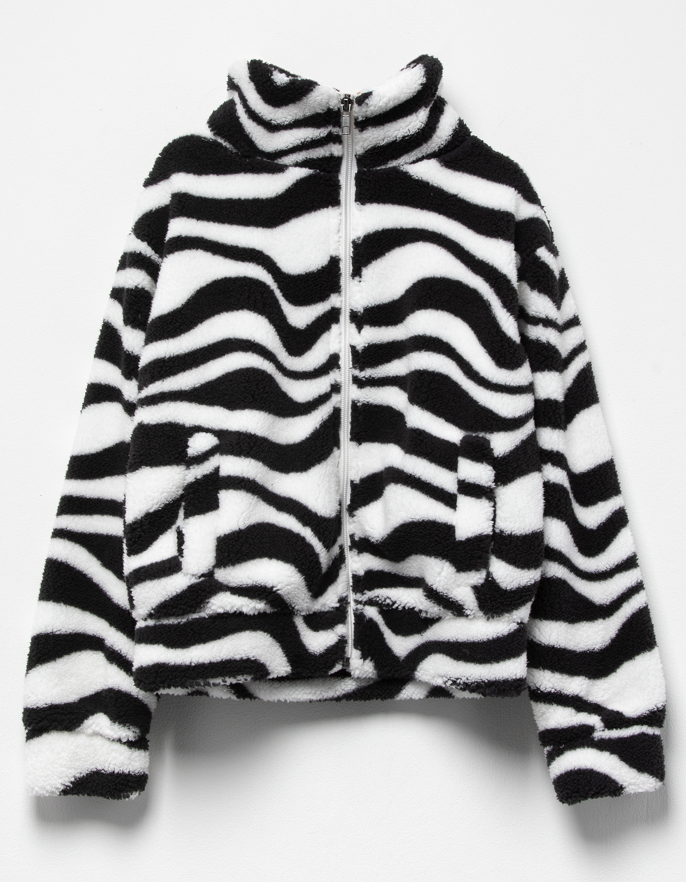 RSQ Girls Zebra Print Sherpa Jacket - BLK/WHT | Tillys