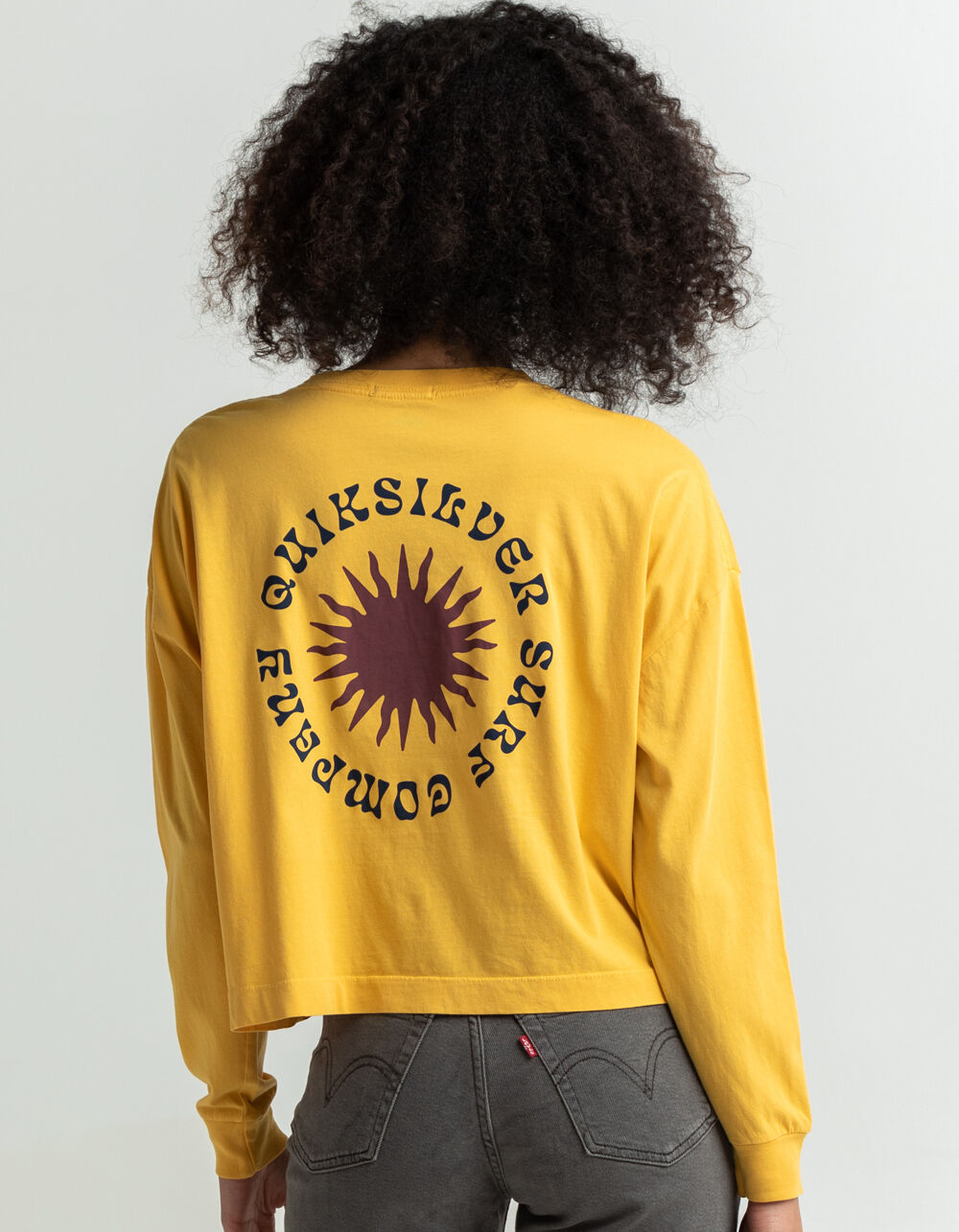 QUIKSILVER Mine Womens Oversized Crop Tee - ANTIQUE GOLD | Tillys