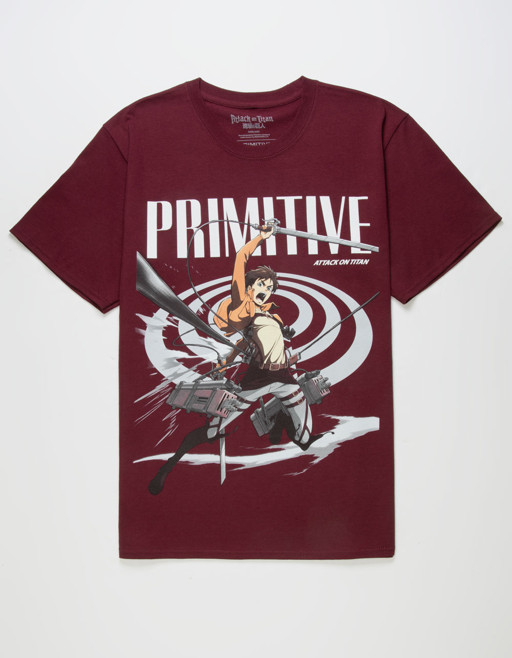 PRIMITIVE x Attack On Titan Eren Mens Tee - MAROON | Tillys