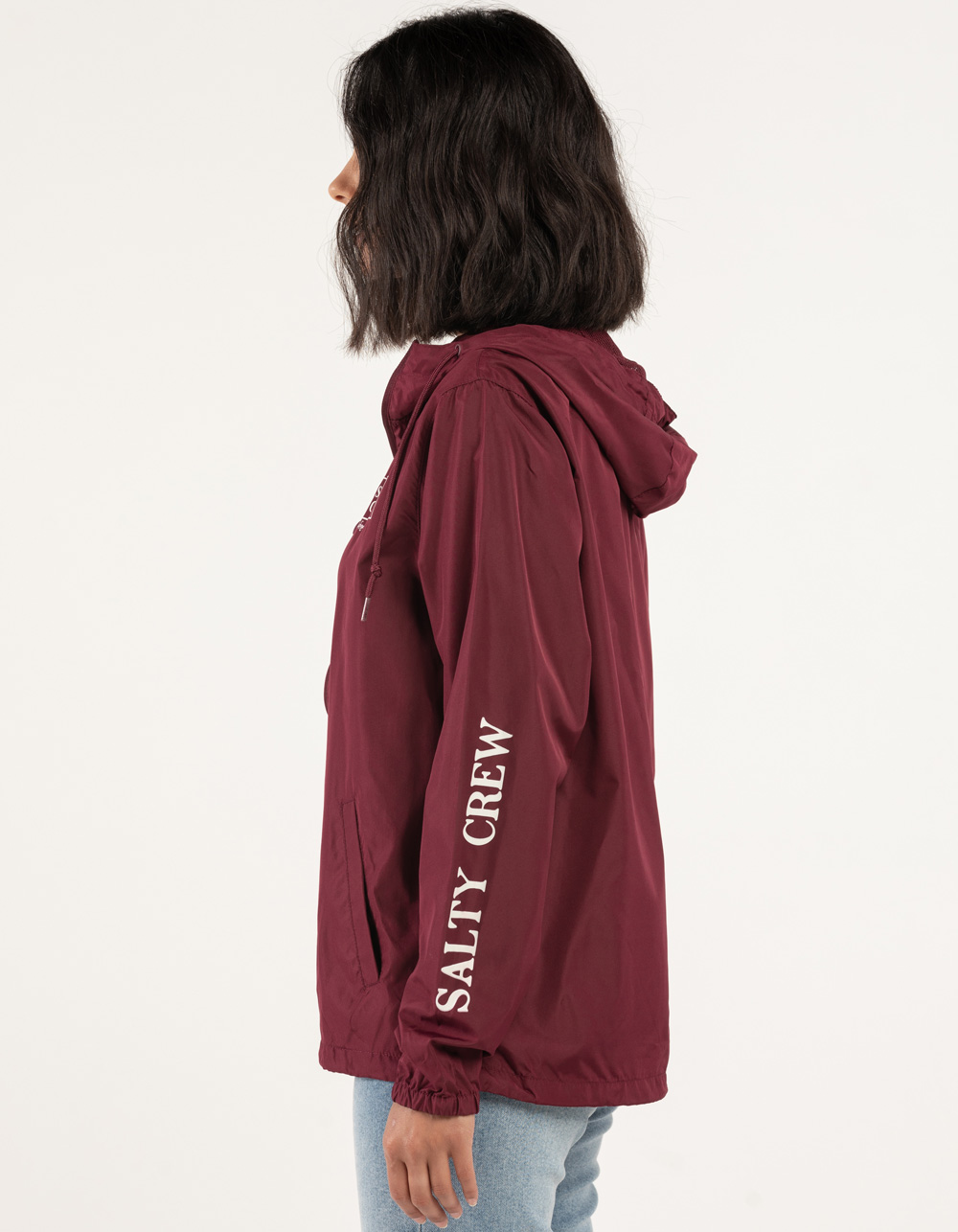 SALTY CREW Alpha Womens Windbreaker - MAROON | Tillys