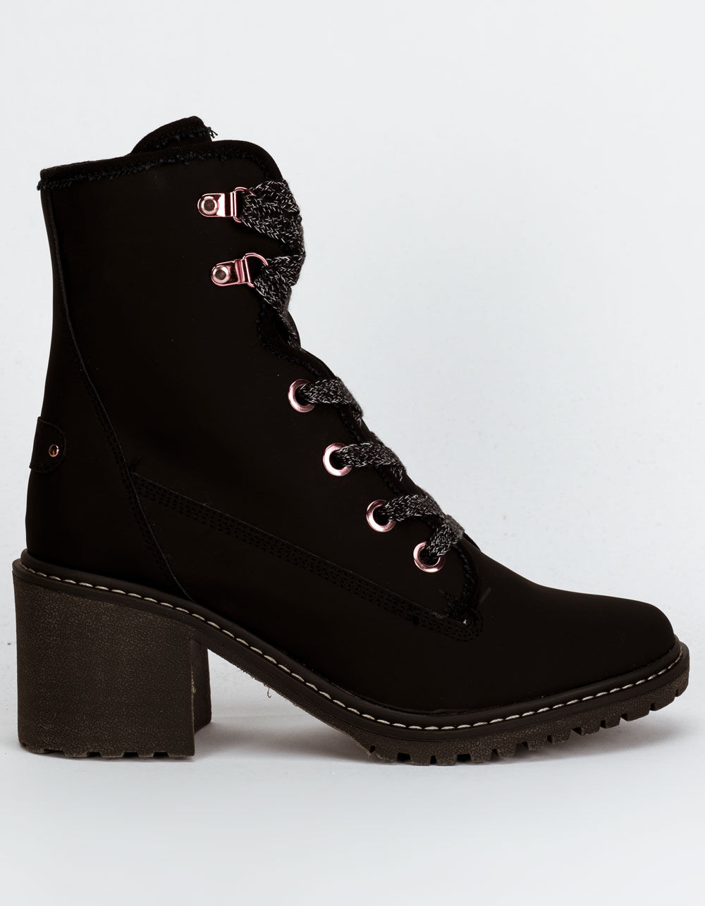 ROXY Out And About Womens Heeled Lace Up Boots - BLACK | Tillys