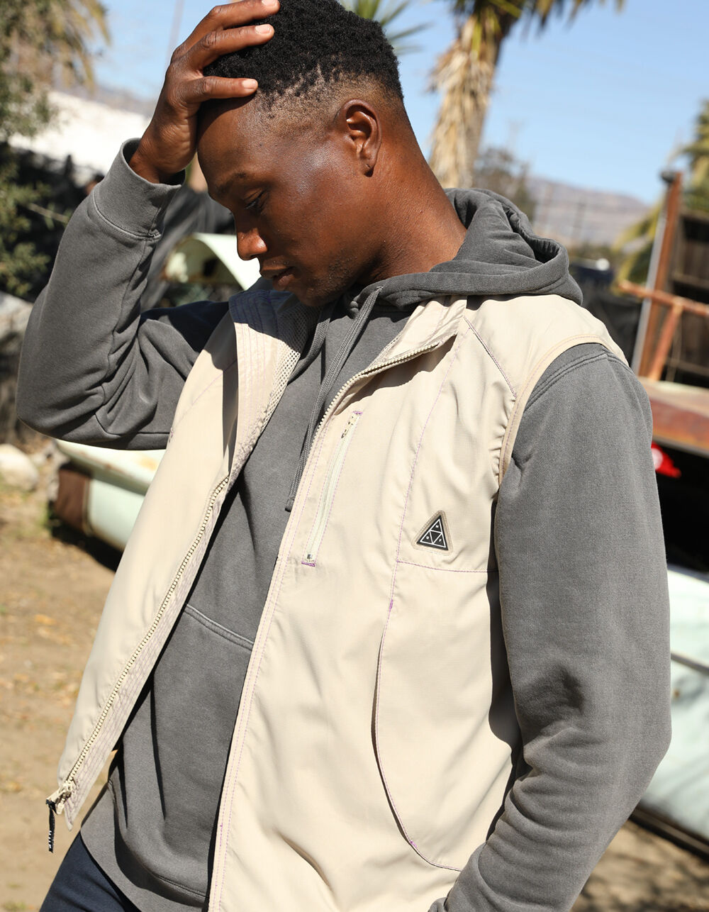 HUF Peak Mens Vest - TAN | Tillys