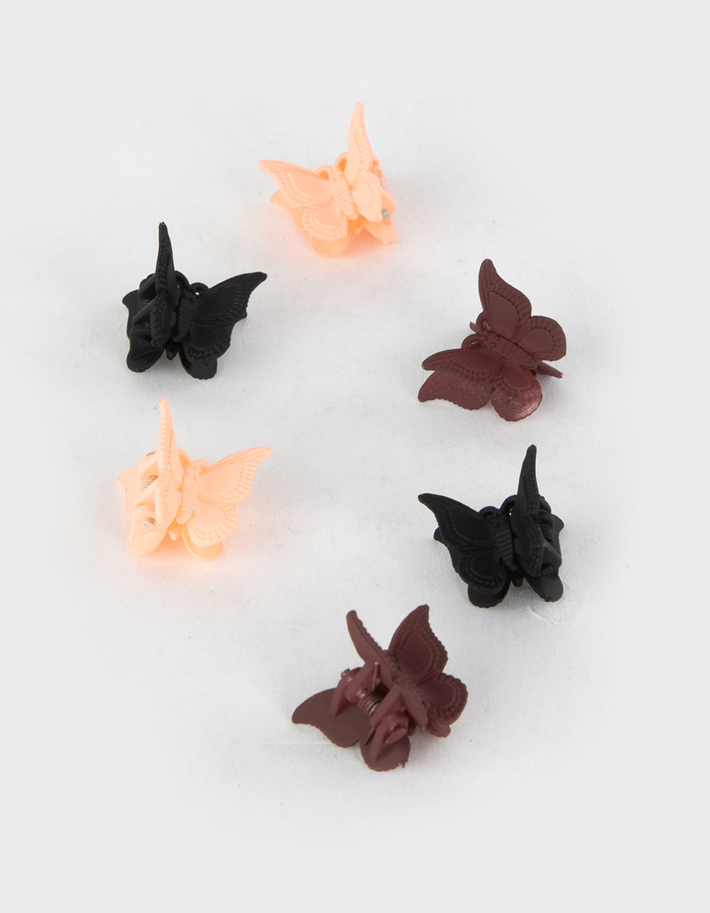 FULL TILT 6 Pack Mini Butterfly Clips MULTI Tillys full-tilt-6-pack-mini-butterfly-clips-multi-tillys