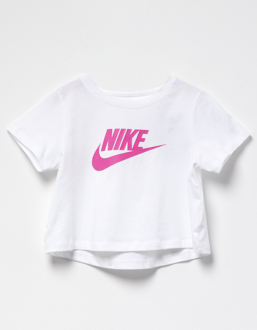NIKE Futura Girls Crop Tee - WHT/PNK | Tillys
