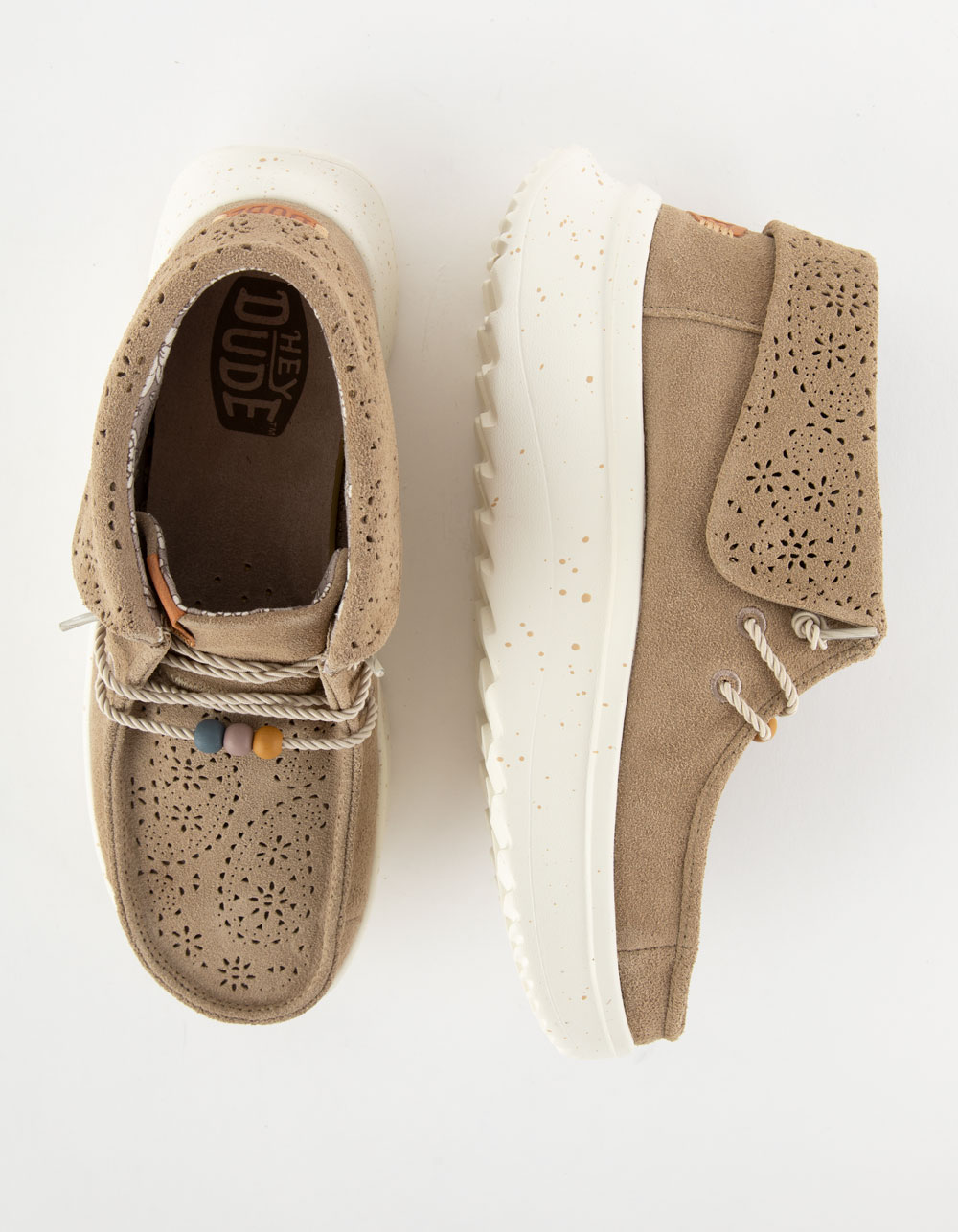 HEY DUDE Wendy Peak Fold Womens Suede Slip On Boots - BROWN/KHAKI | Tillys