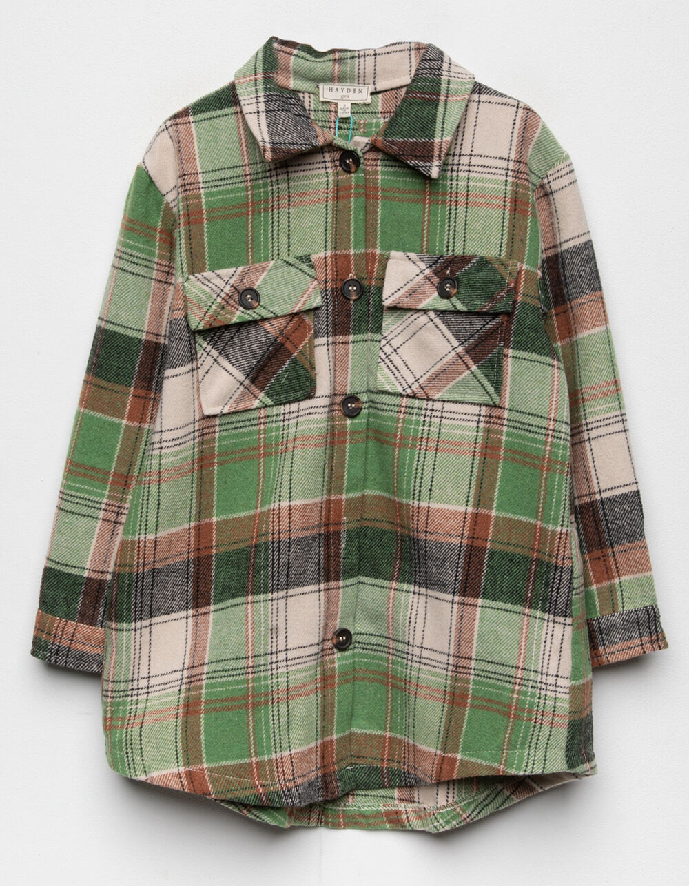 HAYDEN Girls Plaid Shacket - GRNCO | Tillys