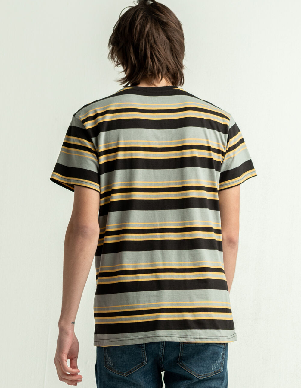 RSQ Relaxed Stripe Mens T-Shirt - GRAY/BLACK | Tillys