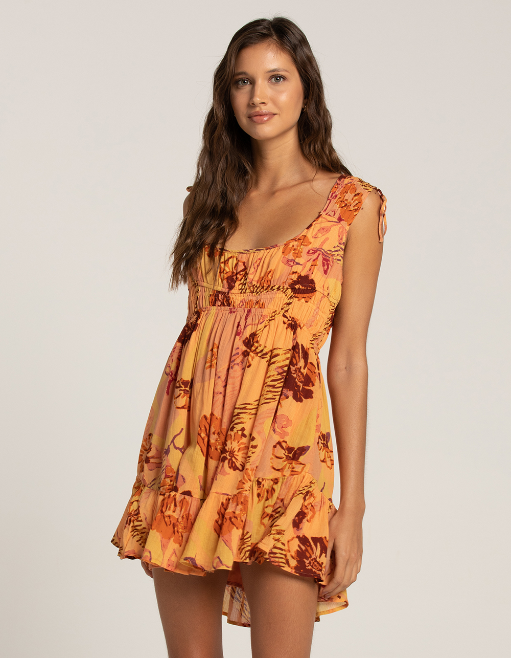 FREE PEOPLE Vernon Womens Mini Dress - CORAL COMBO | Tillys
