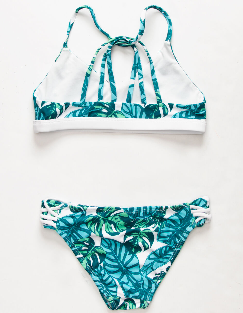 CORAL & REEF Aqua Palm Girls Bralette Bikini Set - WHITE COMBO | Tillys