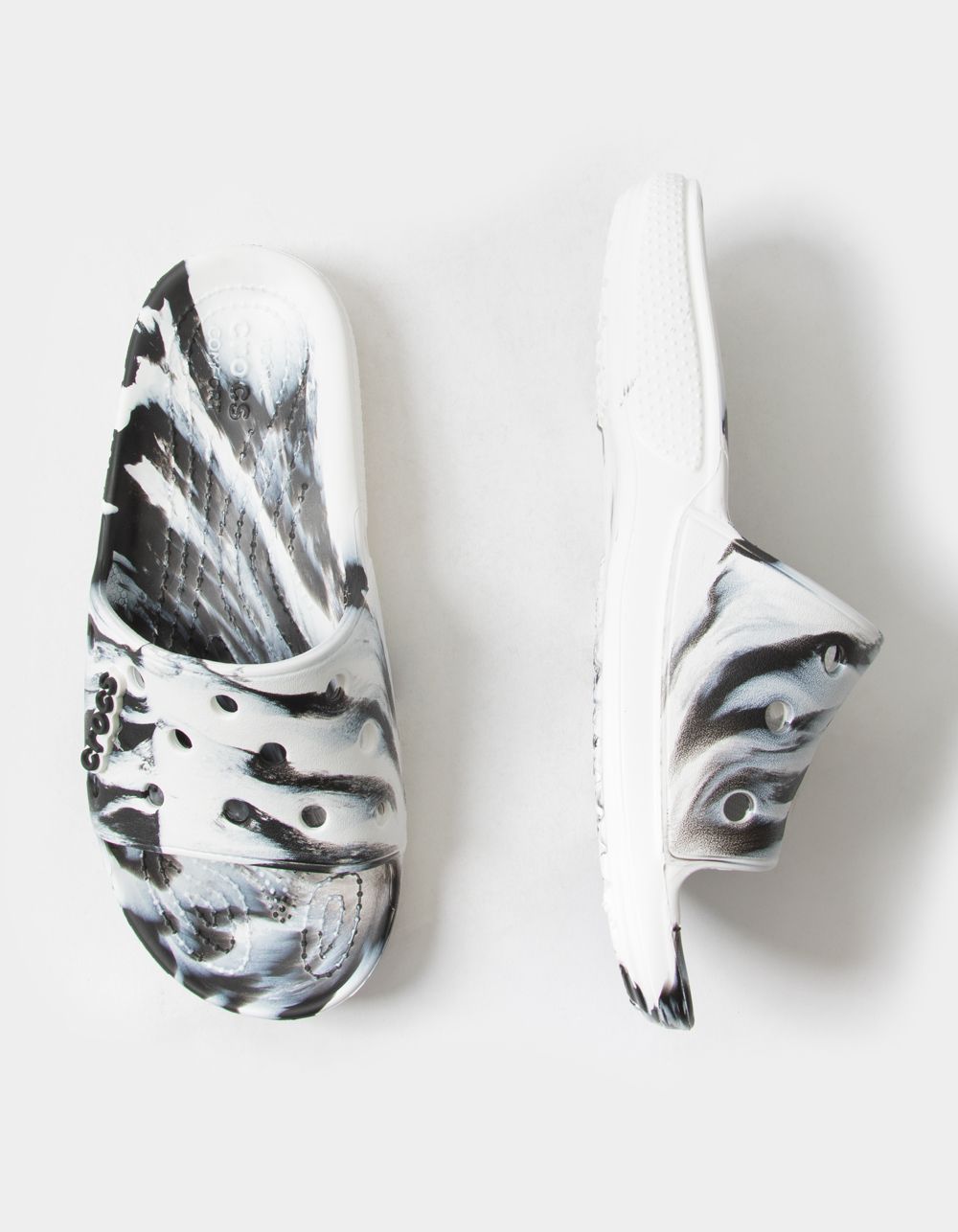CROCS Marble Mens Classic Slide Sandals - BLK/WHT | Tillys