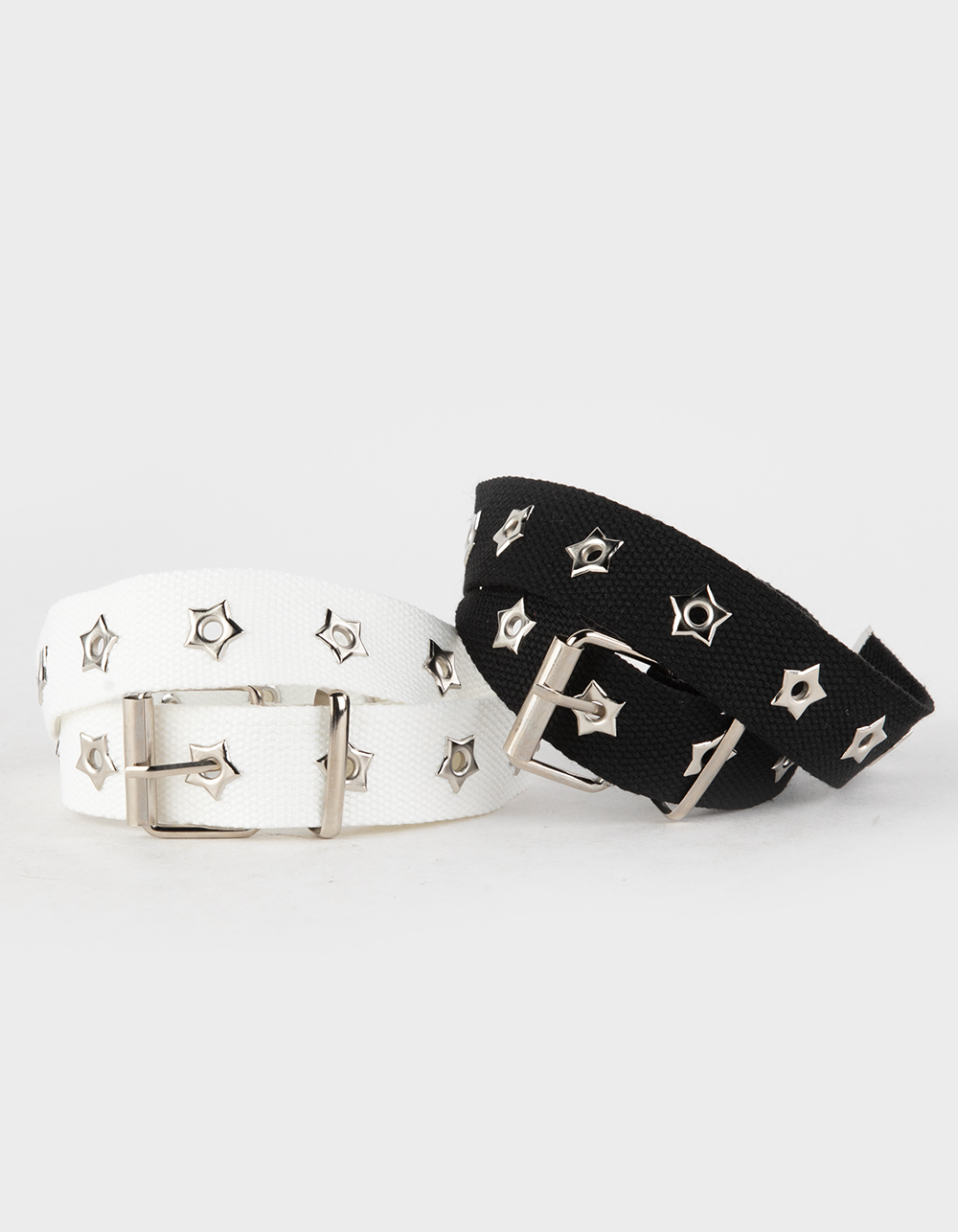 2 Pack Star Grommet Web Womens Belts - BLK/WHT | Tillys