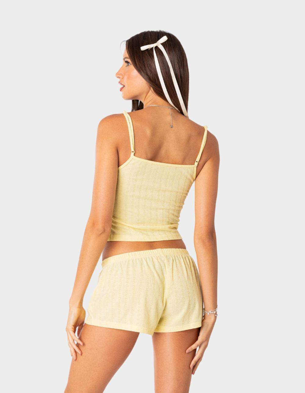 EDIKTED Irene Pointelle Womens Top - YELLOW | Tillys