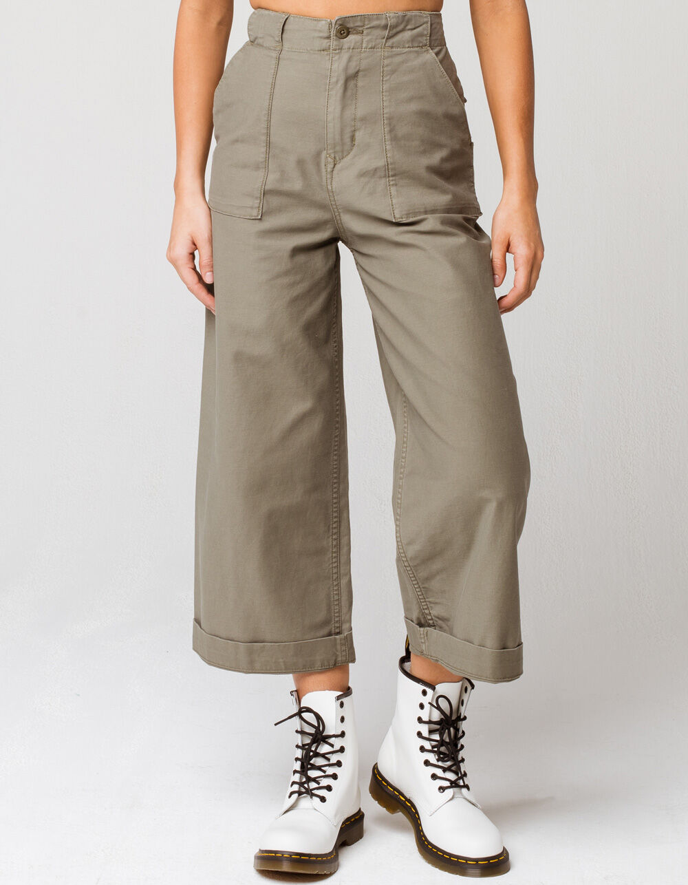 VOLCOM Army Whaler Womens Wide Leg Pants - ARMY | Tillys