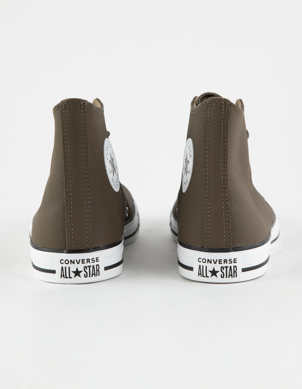 CONVERSE Chuck Taylor All Star Leather High Top Shoes - BROWN/WHITE ...