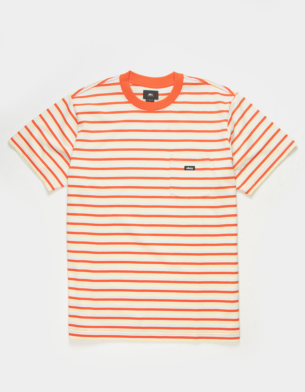 OBEY River Stripe Mens Pocket Tee - ORANGE | Tillys