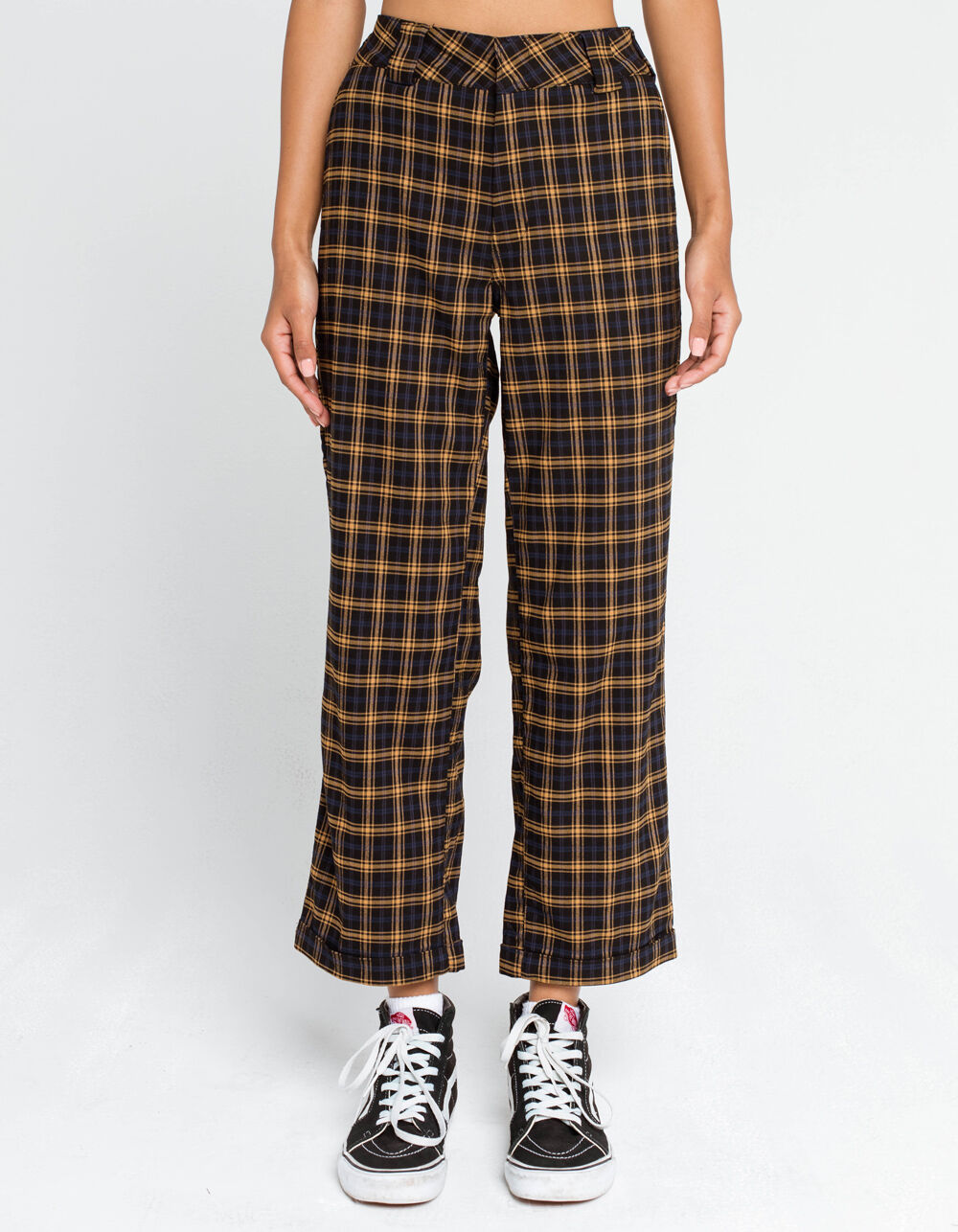 DICKIES Plaid Roll Hem Womens Pants - BLACK COMBO | Tillys