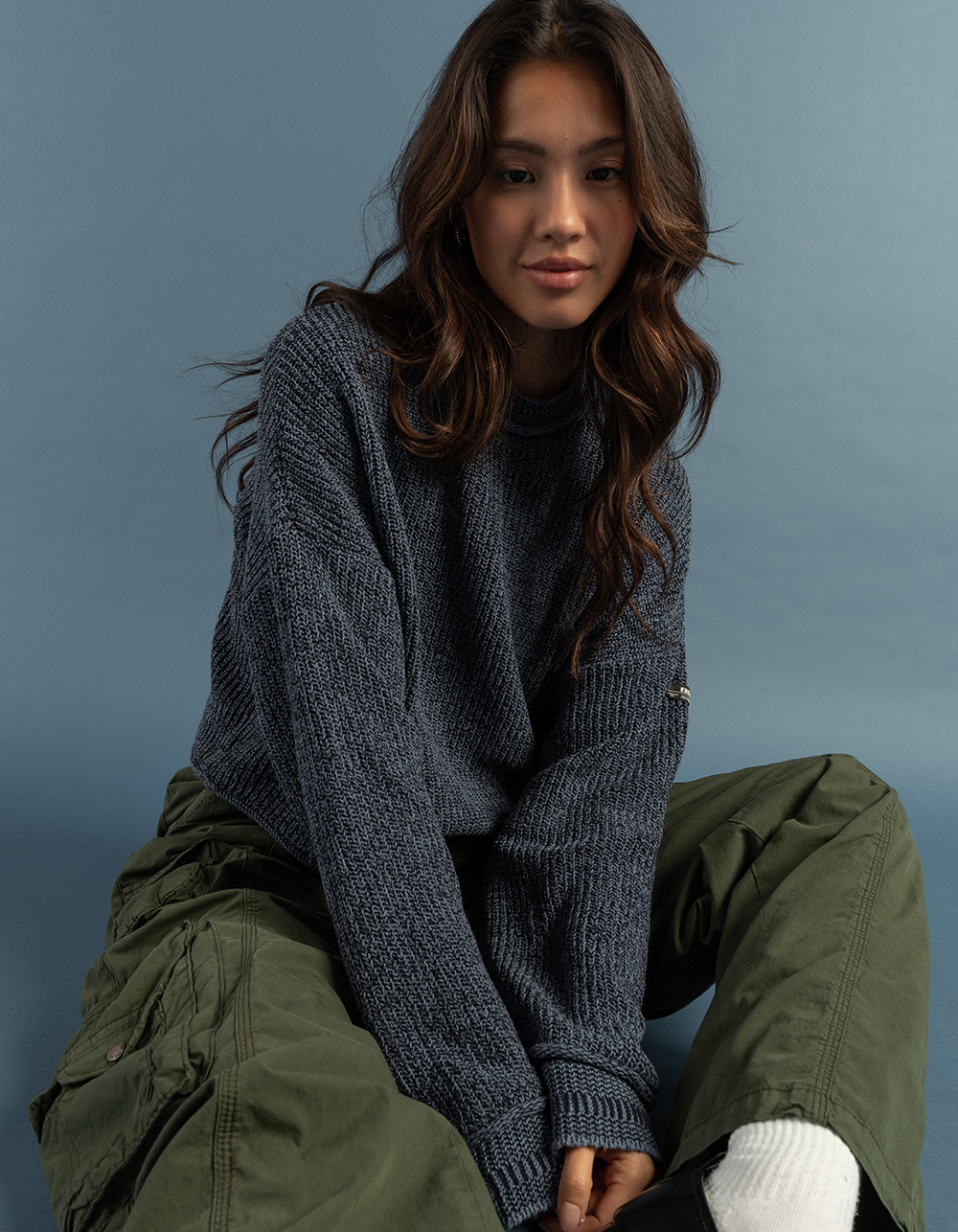BDG Urban Outfitters Twist Slouch Womens Sweater - BLUE | Tillys