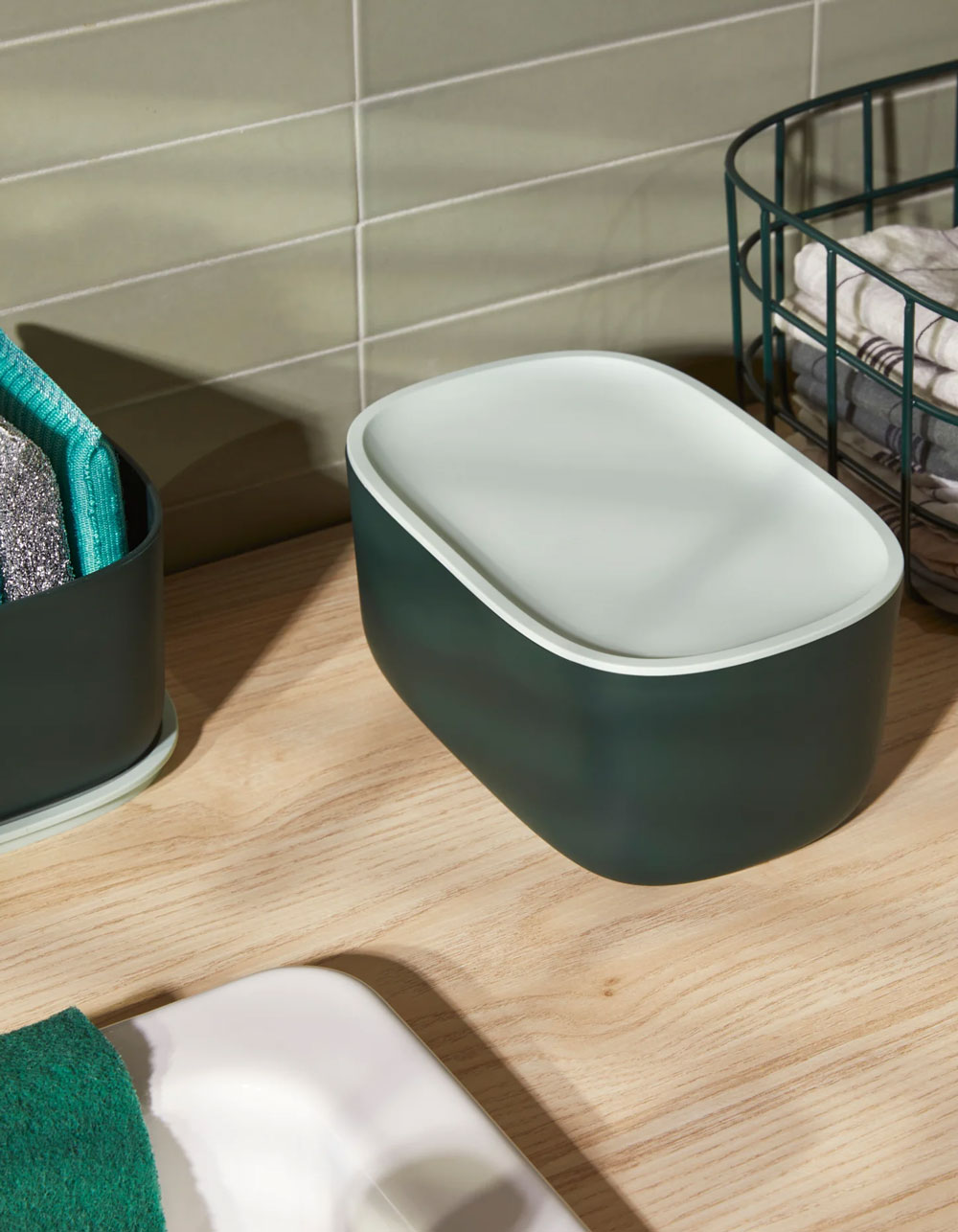OPEN SPACES Small Storage Bins - Set of 2 - DK GREEN | Tillys