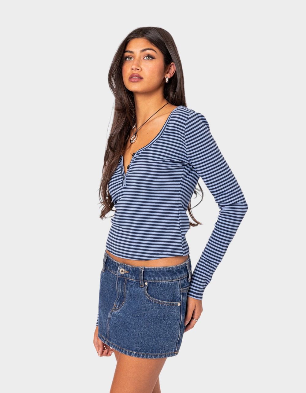 EDIKTED Jocelyn Striped Top - BLUE | Tillys