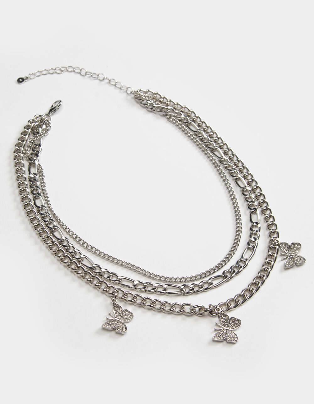 FULL TILT Layered Butterfly Chain Necklace - SILVER | Tillys