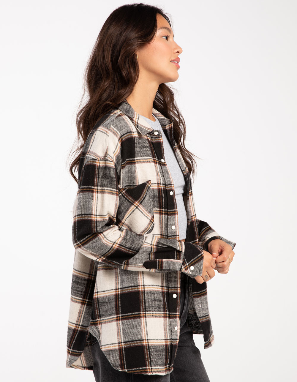 RSQ Womens Basic Flannel - BLACK COMBO | Tillys