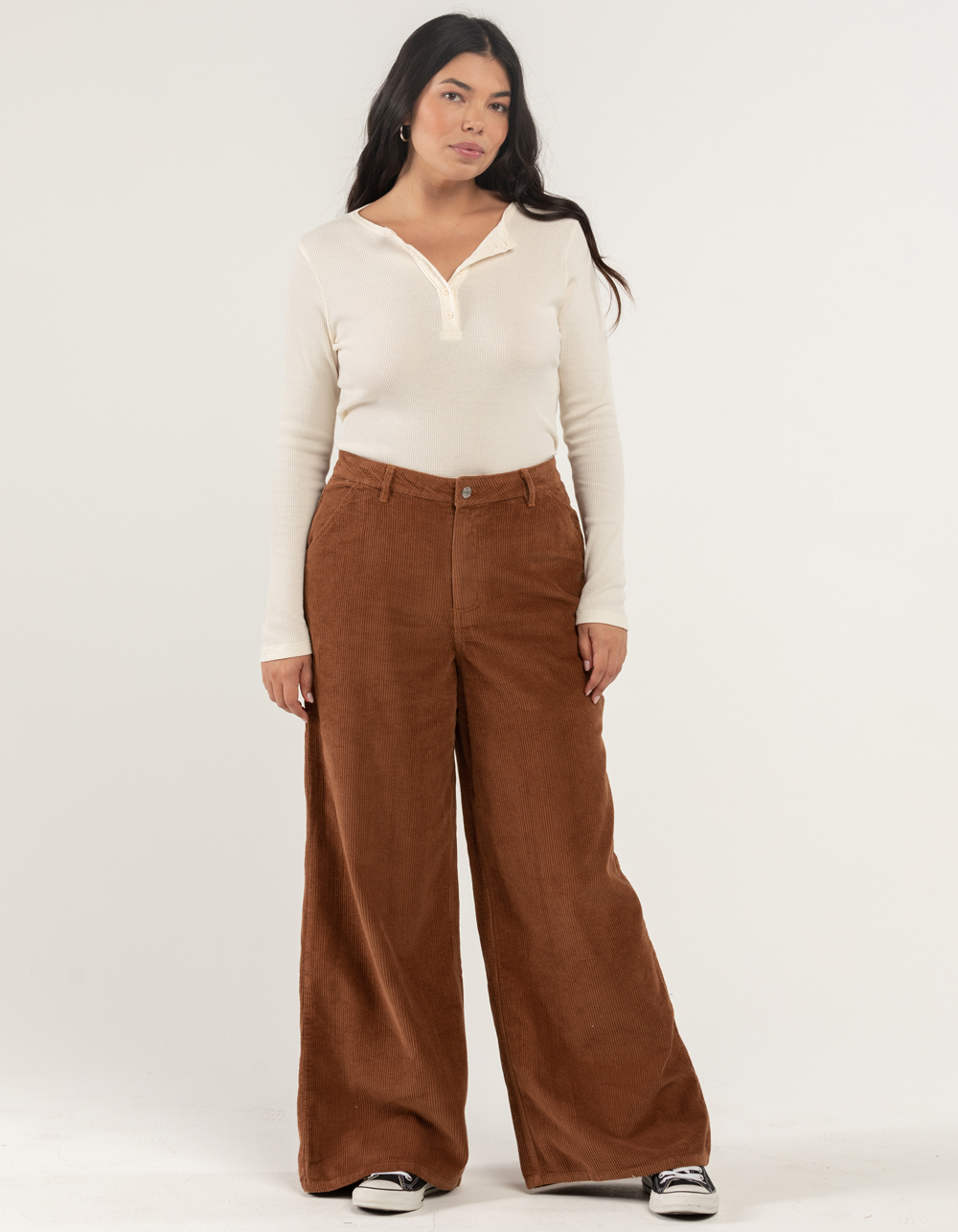 RSQ Womens Thermal Henley - CREAM | Tillys